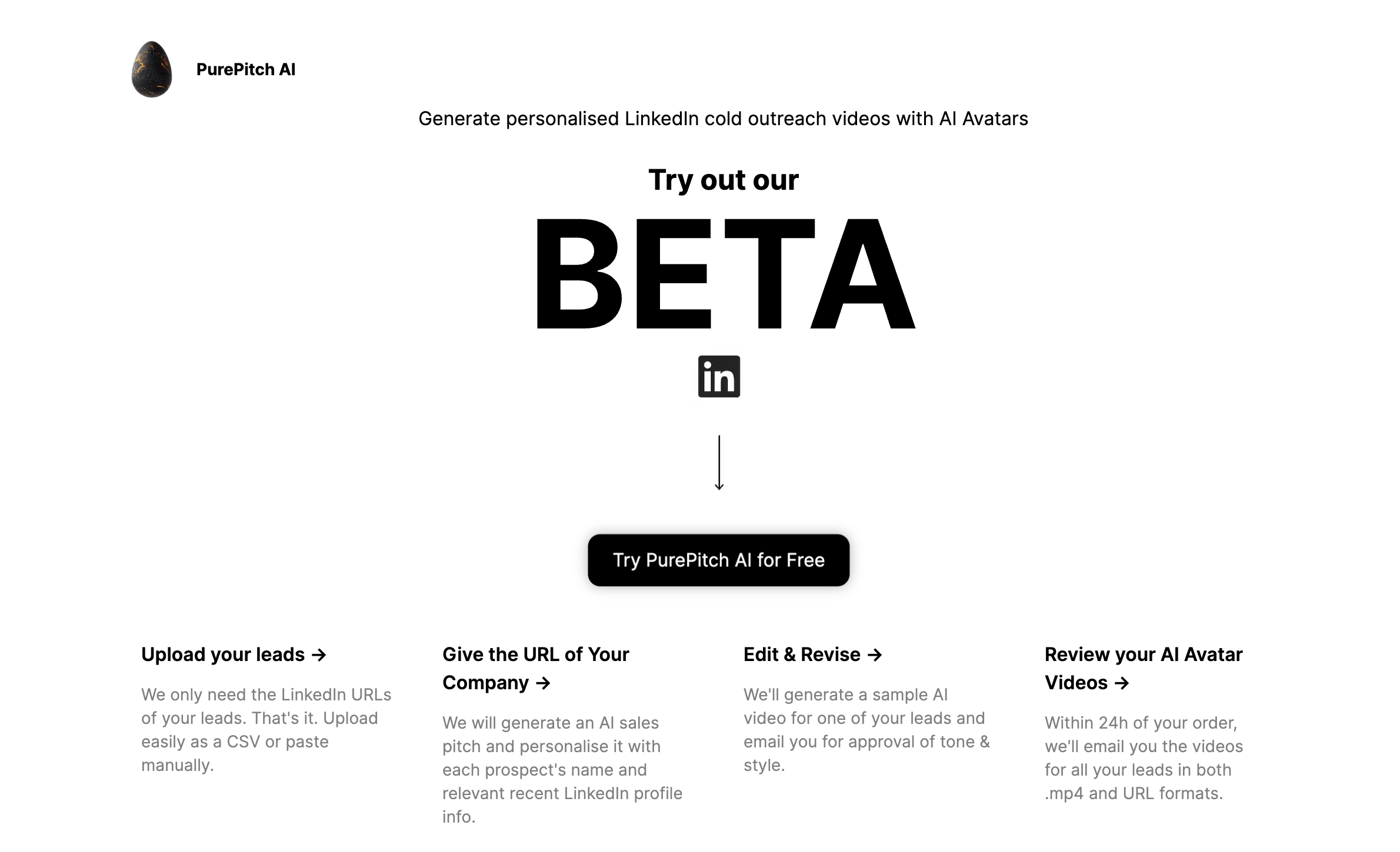 Personalised AI Avatar Videos for Outreach | PurePitch AI